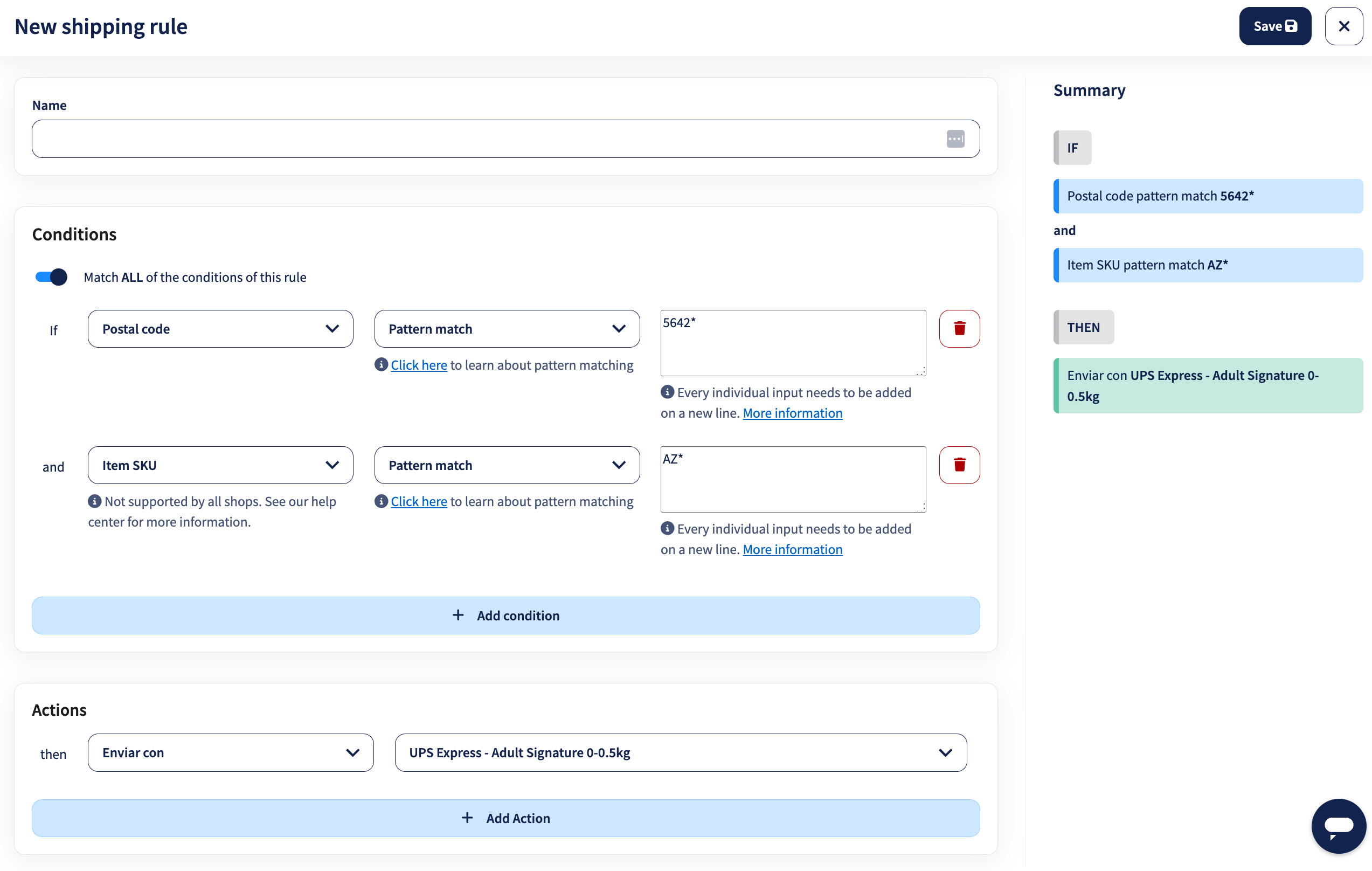Shipping rules: guide to using pattern matching – Sendcloud Help Center